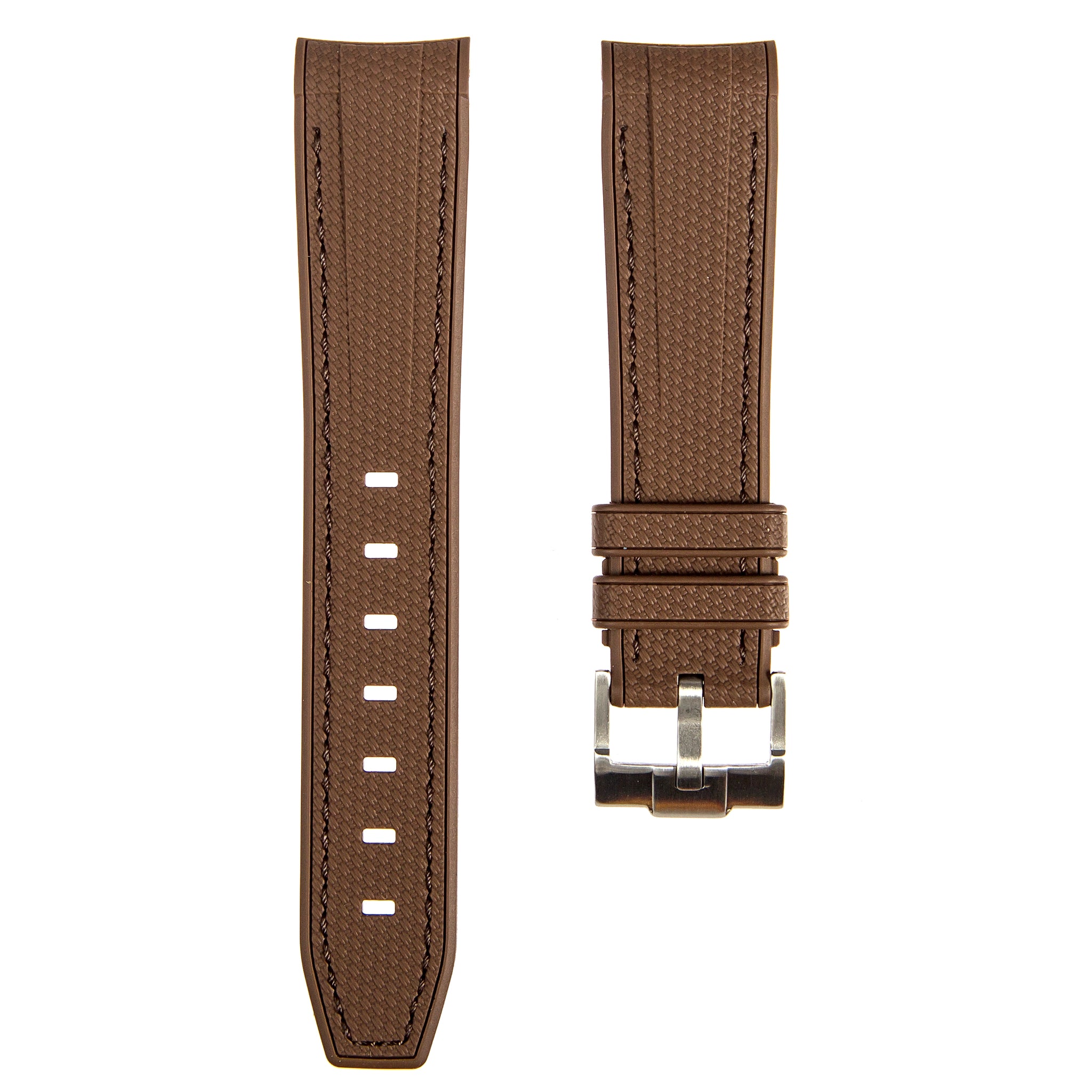 Brown Rubber Watch Band | 20mm Curved End