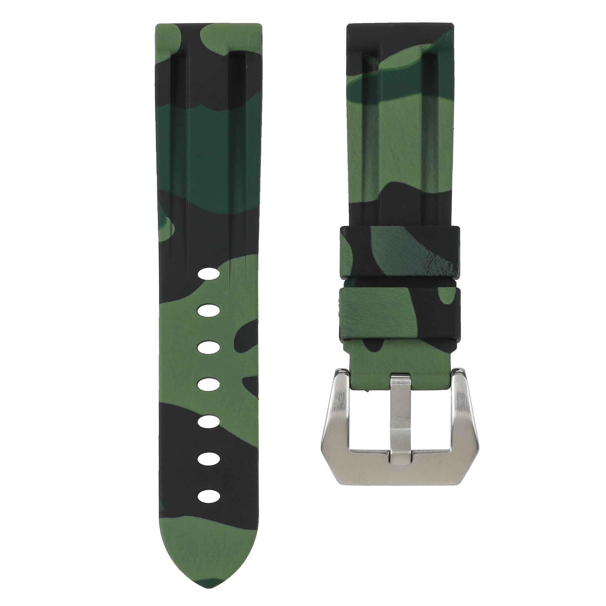 Pinnacle Premium Rubber Strap- Green Camouflage (2420 | LSR) - StrapSeeker