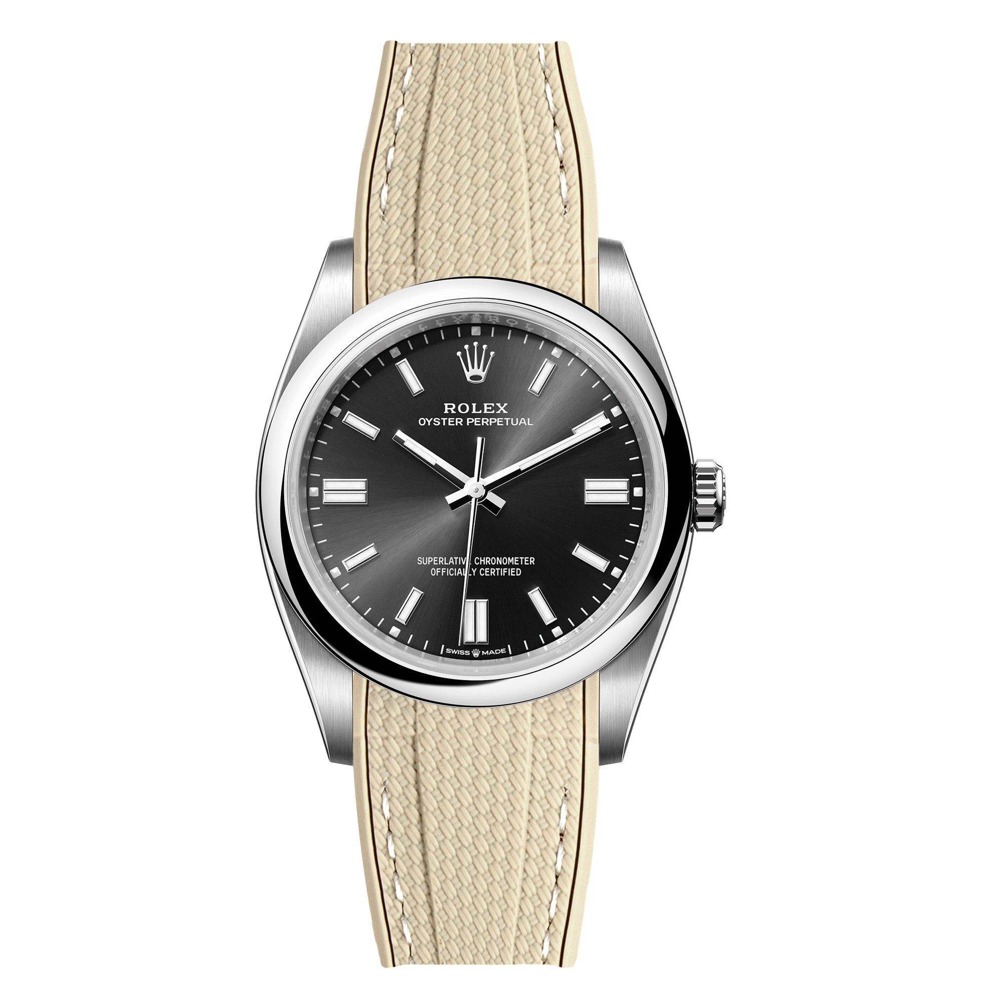 Beige Rubber Watch Bands | Rolex Oyster Perpetual 36mm/39mm | 20mm
