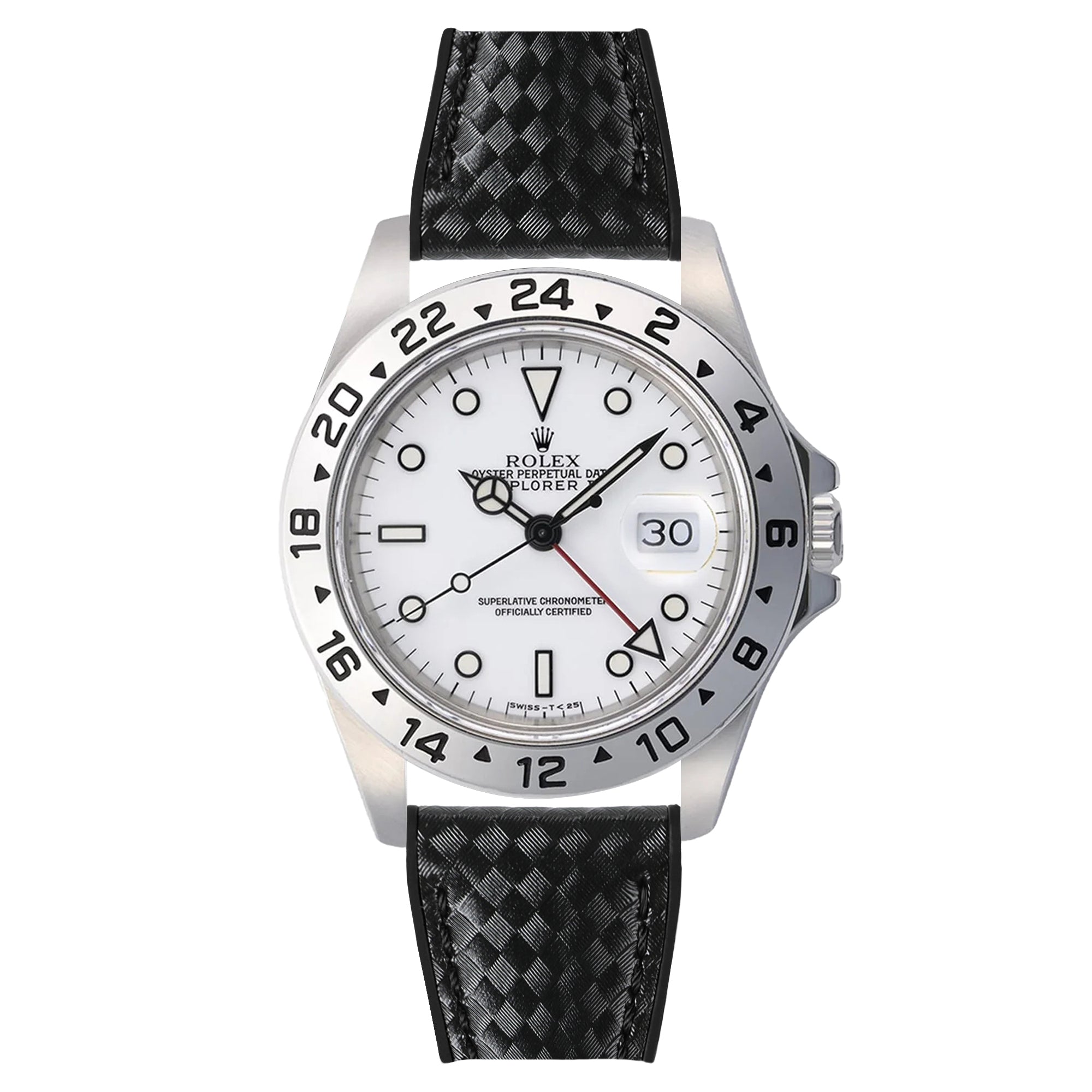 Ezra Leather Rubber Performance Hybrid Strap for Rolex Explorer II ...