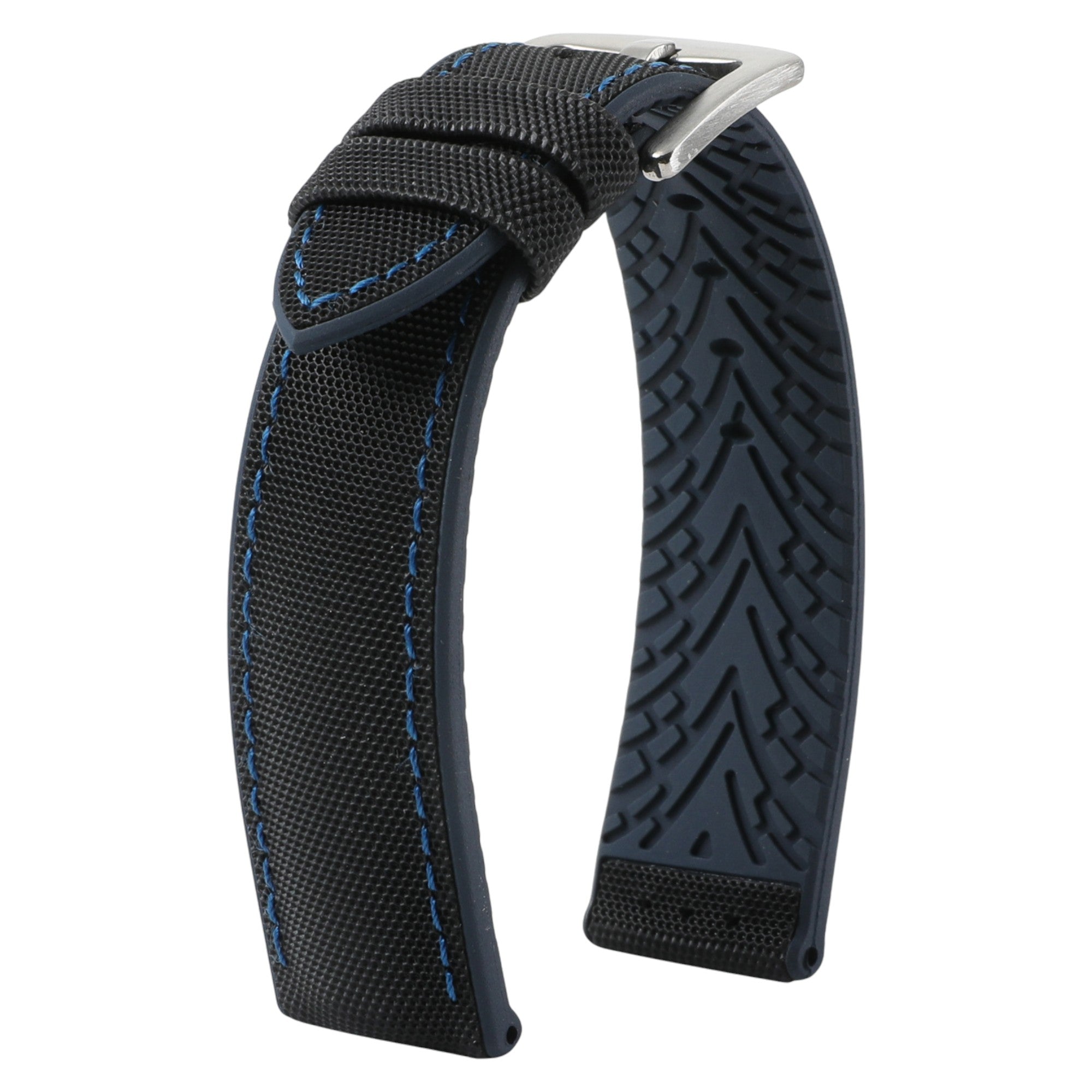 Luca Canvas Nylon & FKM Rubber Hybrid Performance Strap Blue - StrapSeeker