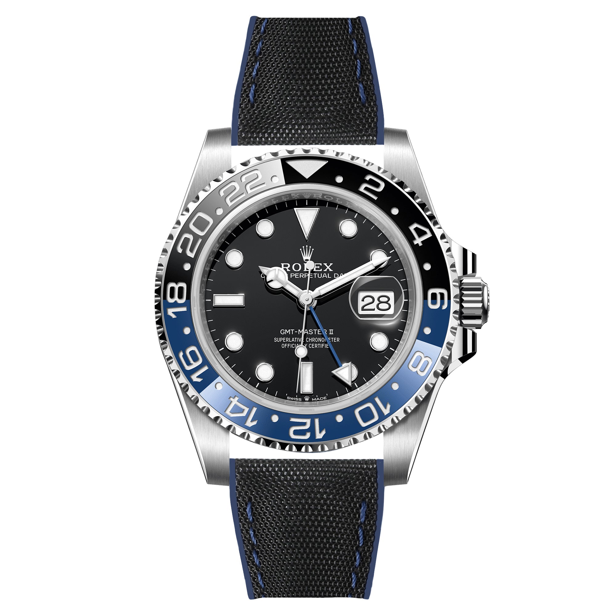 Luca Canvas Nylon & FKM Rubber Hybrid Performance Strap for Rolex GMT ...