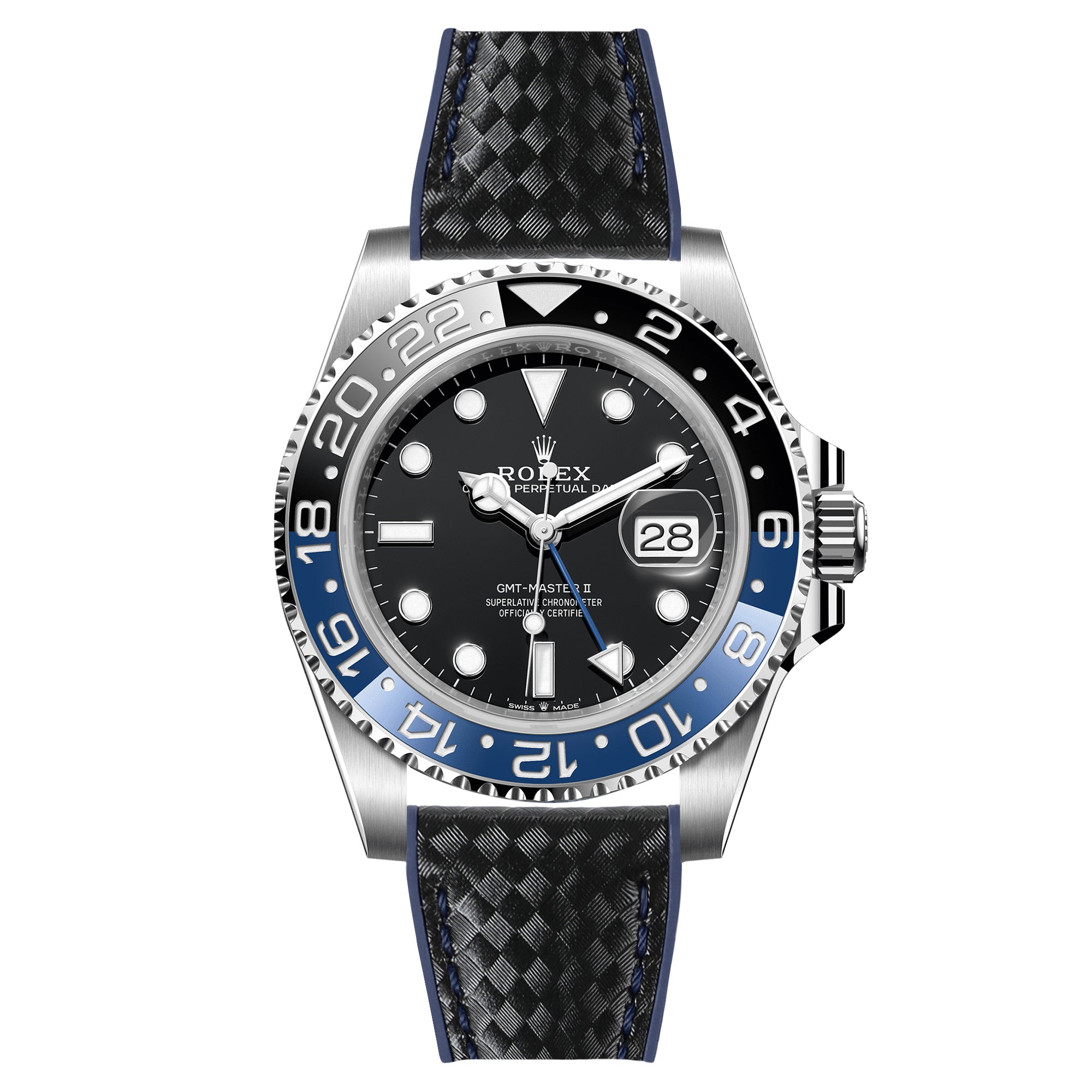 Ezra Leather Rubber Performance Hybrid Strap for Rolex GMT Master I ...
