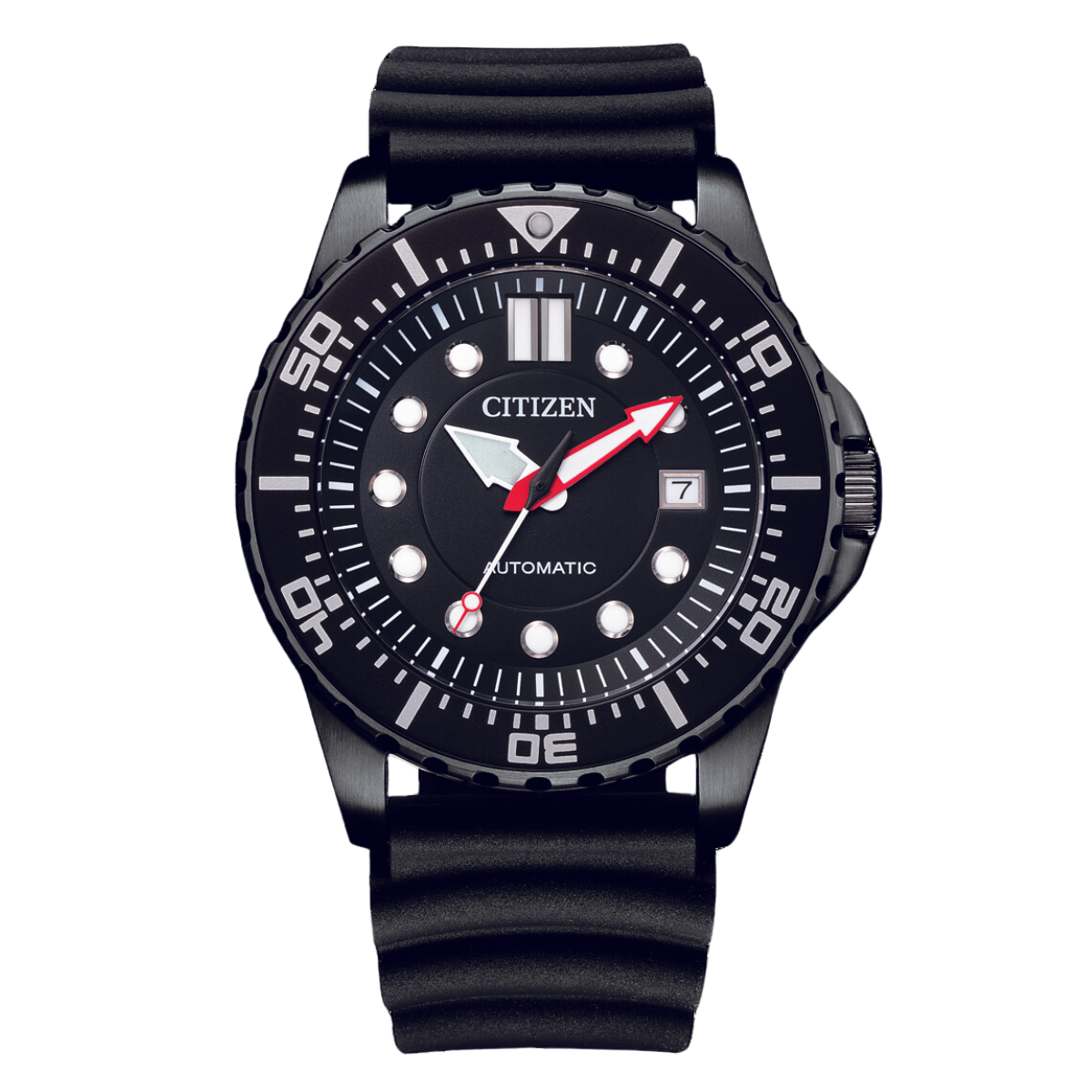 Citizen Mechanical Rubber Sports Watch NJ0125-11 NJ0125-11E - StrapSeeker