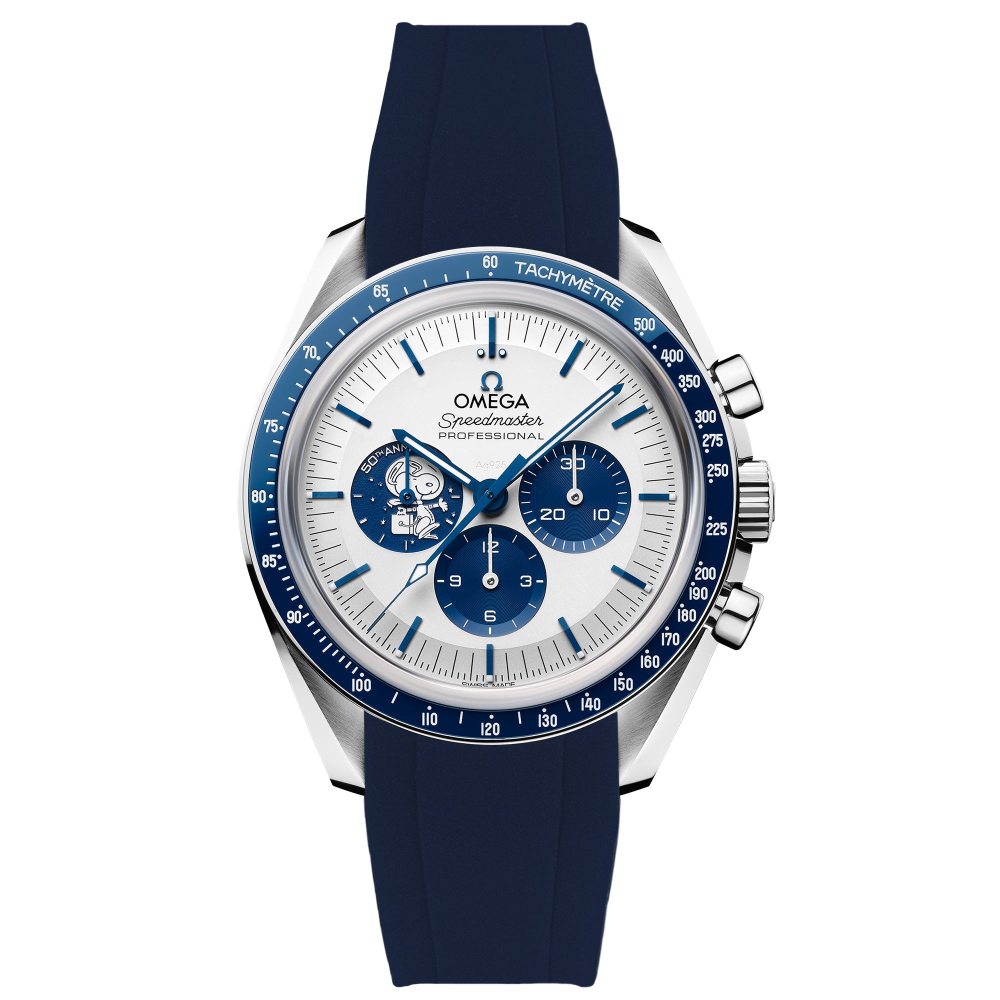 Navy Blue Rubber Watch Bands for Omega Speedmaster Moonwatch Snoopy