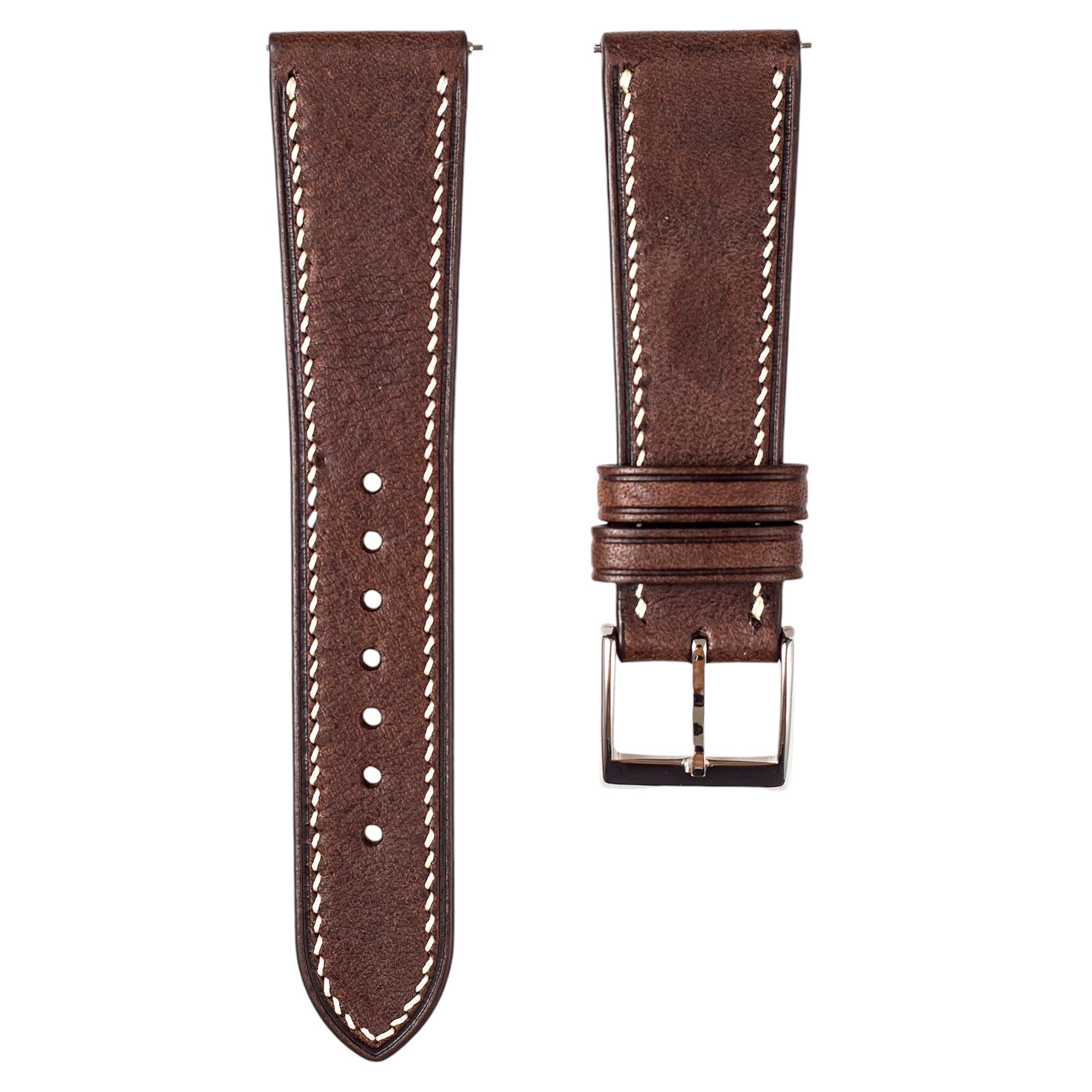 Brown Minerva Box Leather Watch Strap | 20mm, 22mm | Quick Release