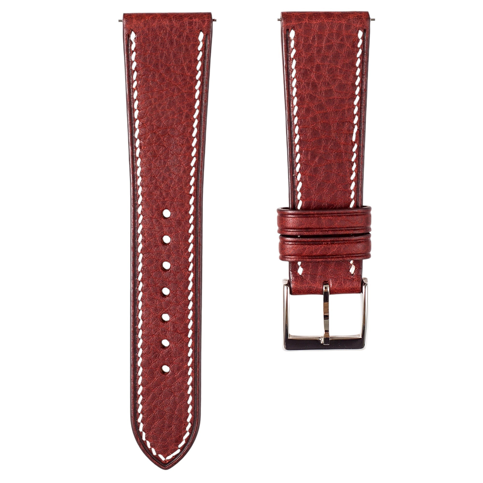 Wine Red Minerva Box Leather Watch Strap | 20mm, 22mm | Quick Release