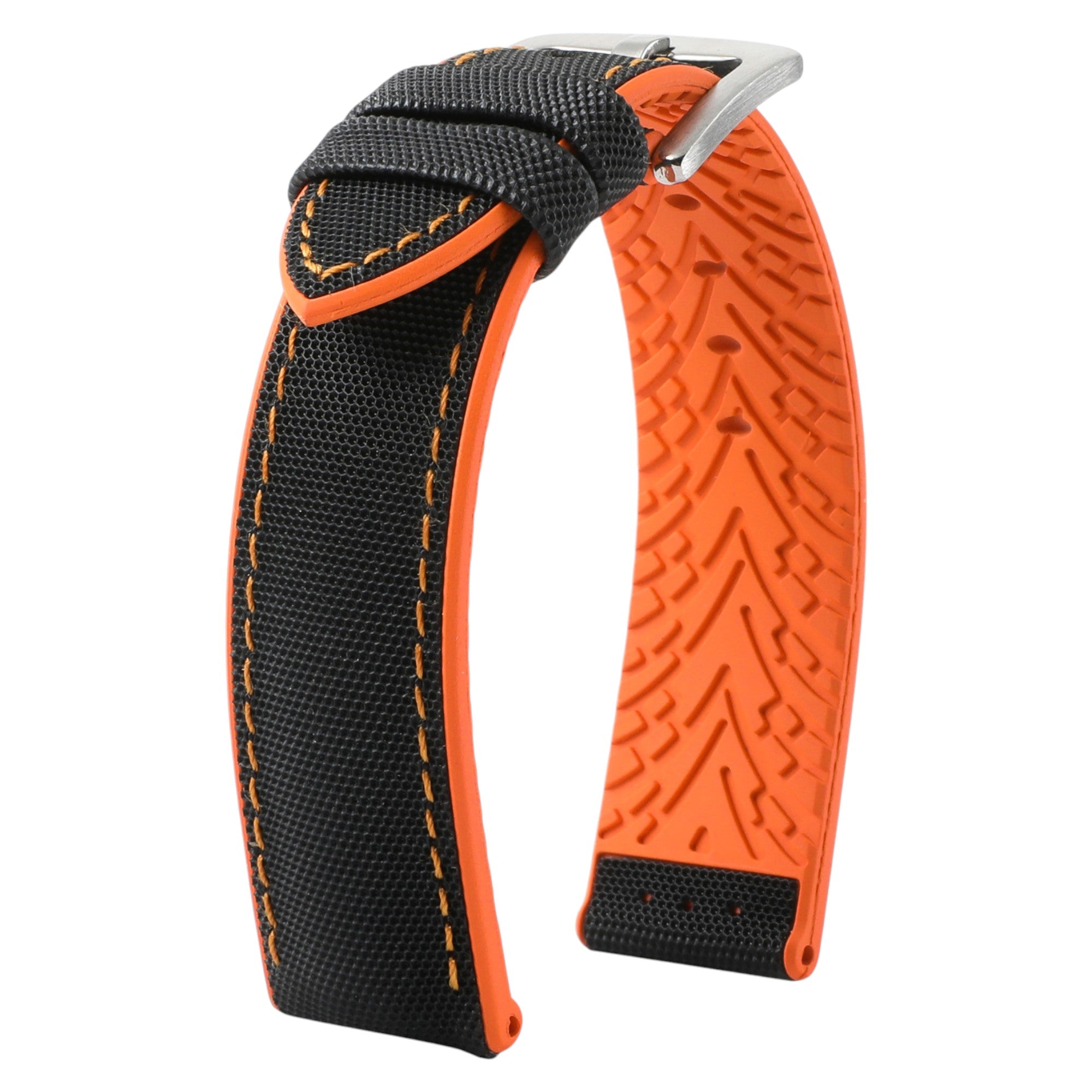 Luca Canvas Nylon & FKM Rubber Hybrid Performance Strap - Orange