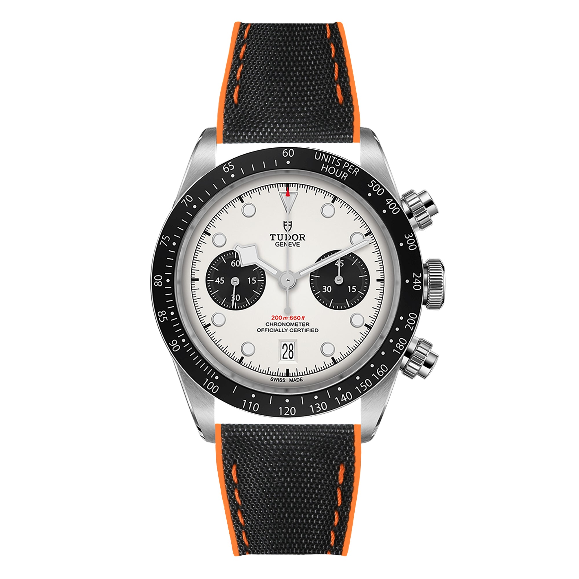 Luca Canvas Nylon & FKM Rubber Hybrid Performance Strap for Tudor Black ...