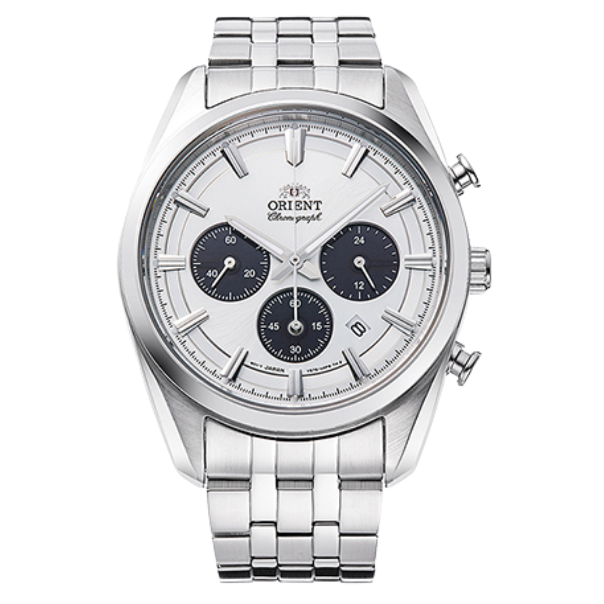 Orient RA-TX0305S Contemporary Solar Chronograph White Panda Dial Mens ...