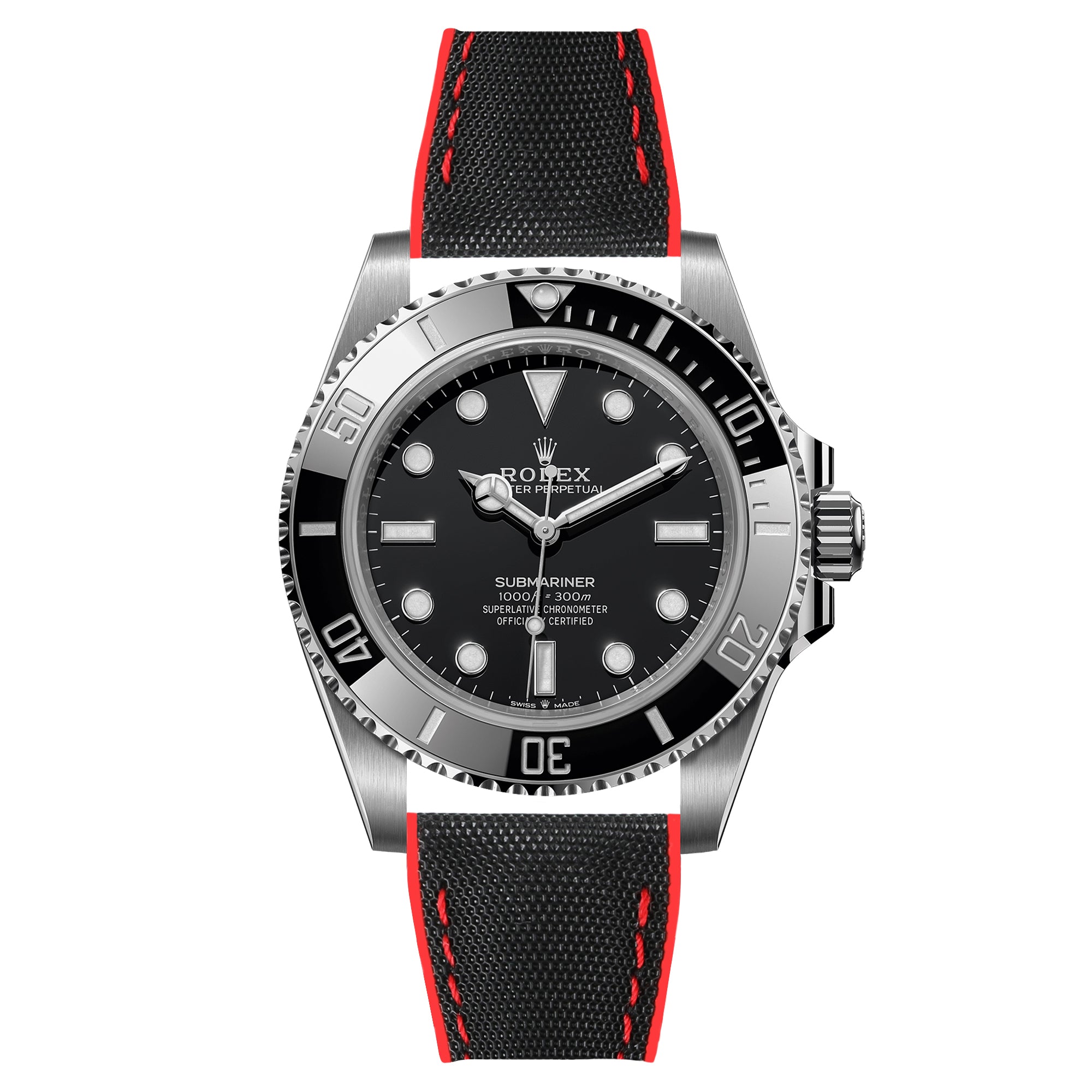 Luca Canvas Nylon & FKM Rubber Hybrid Performance Strap for Rolex ...