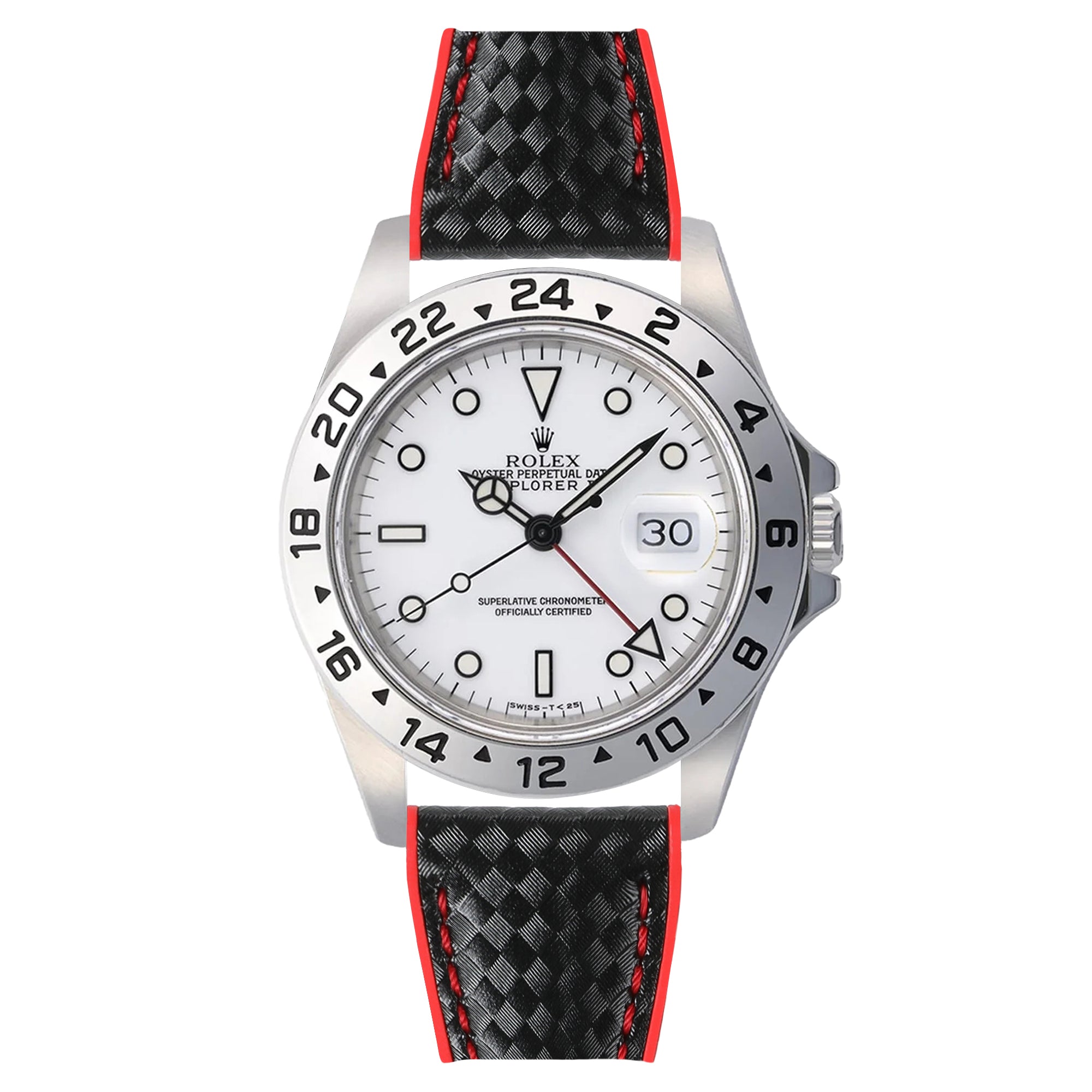 Ezra Leather Rubber Performance Hybrid Strap for Rolex Explorer II ...