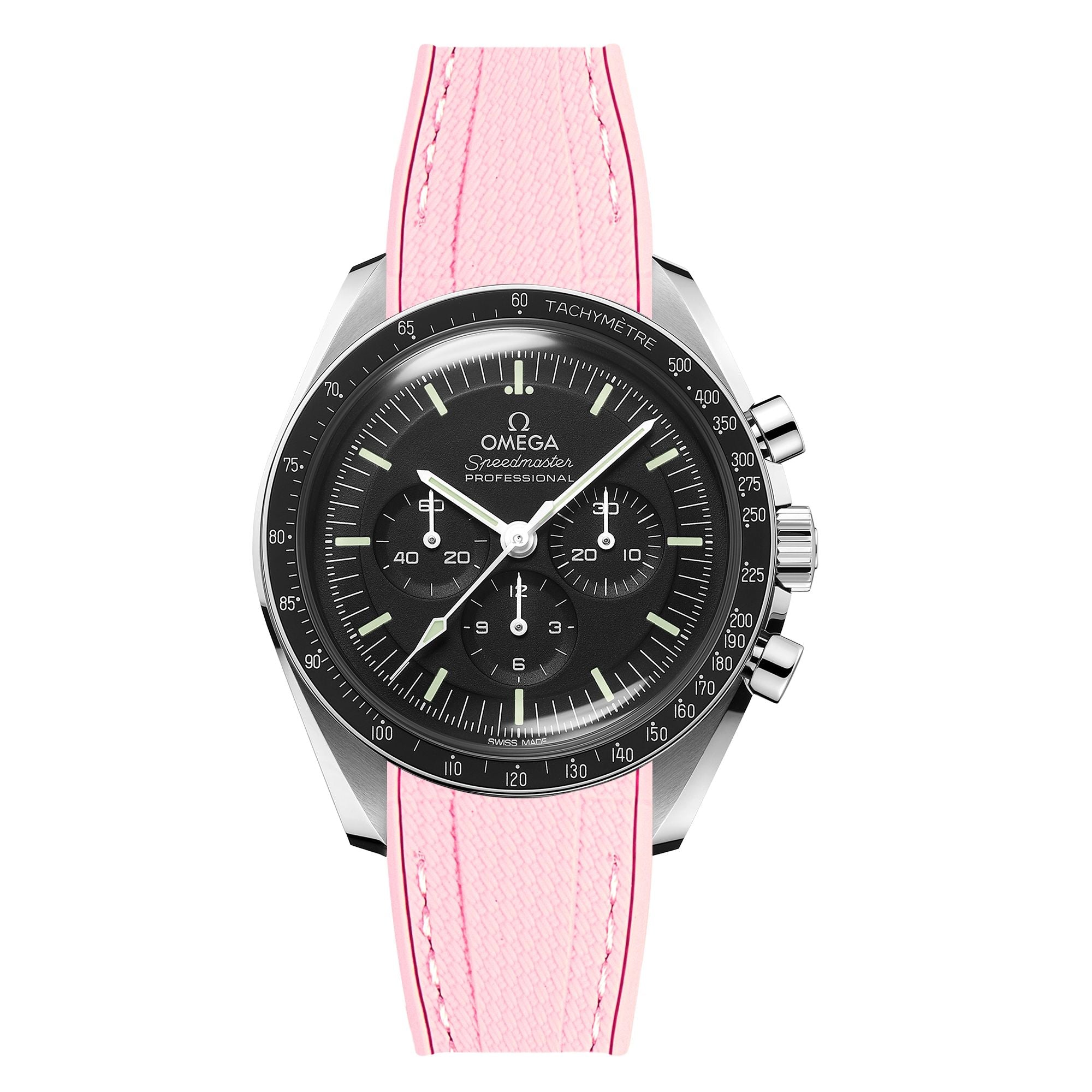 Pink Rubber Watch Strap | Omega Speedmaster Moonwatch | 20mm