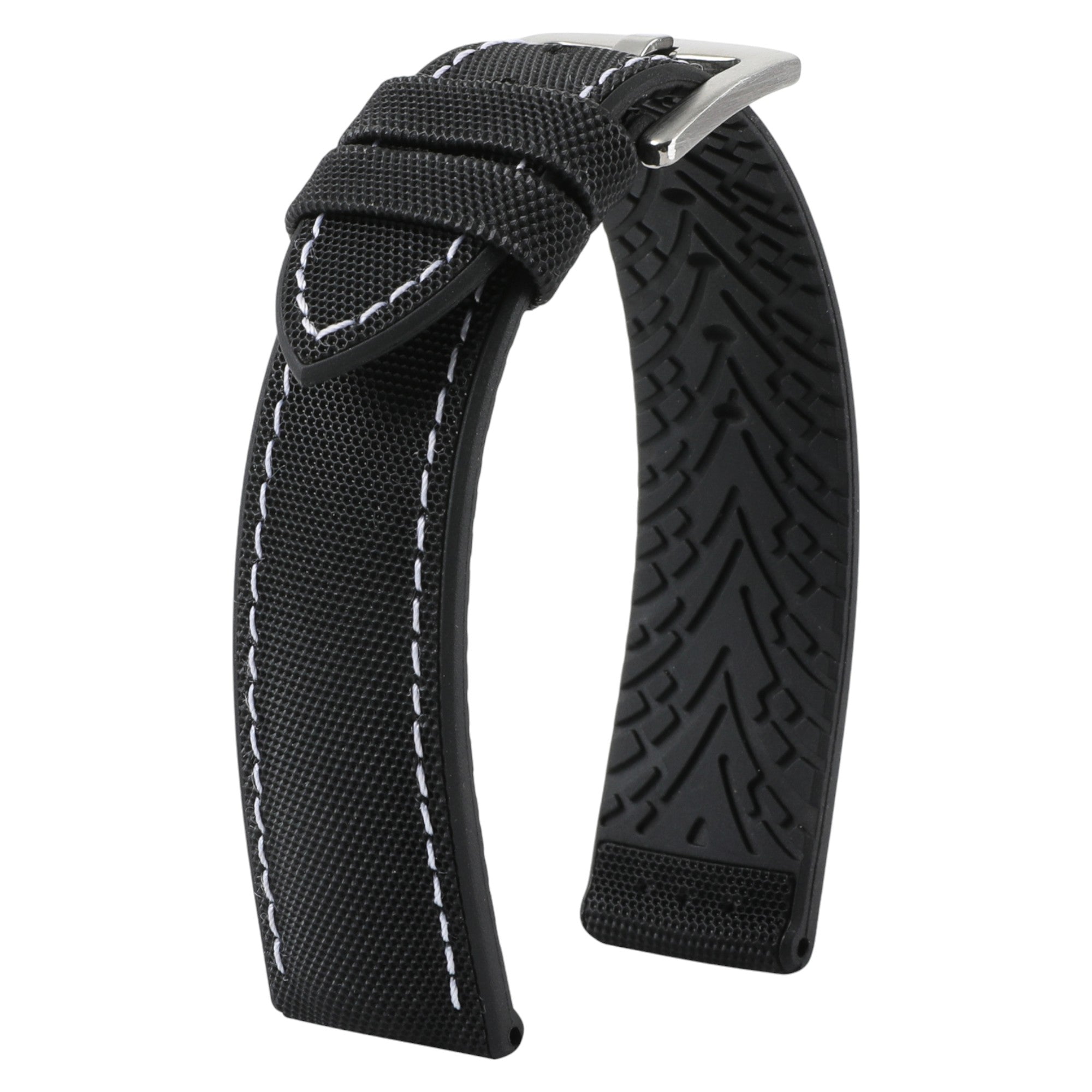 Luca Canvas Nylon & FKM Rubber Hybrid Performance Strap - Black