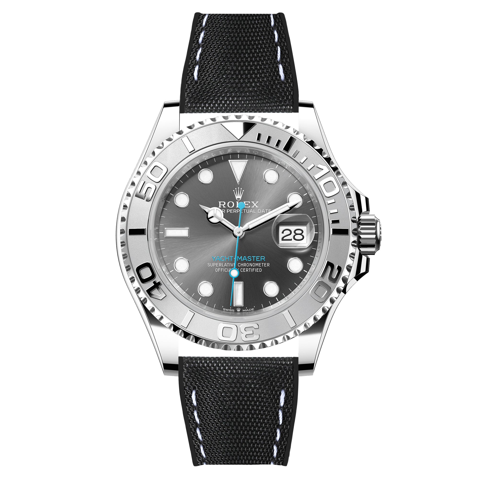 Luca Canvas Nylon & FKM Rubber Hybrid Performance Strap for Rolex Yacht ...