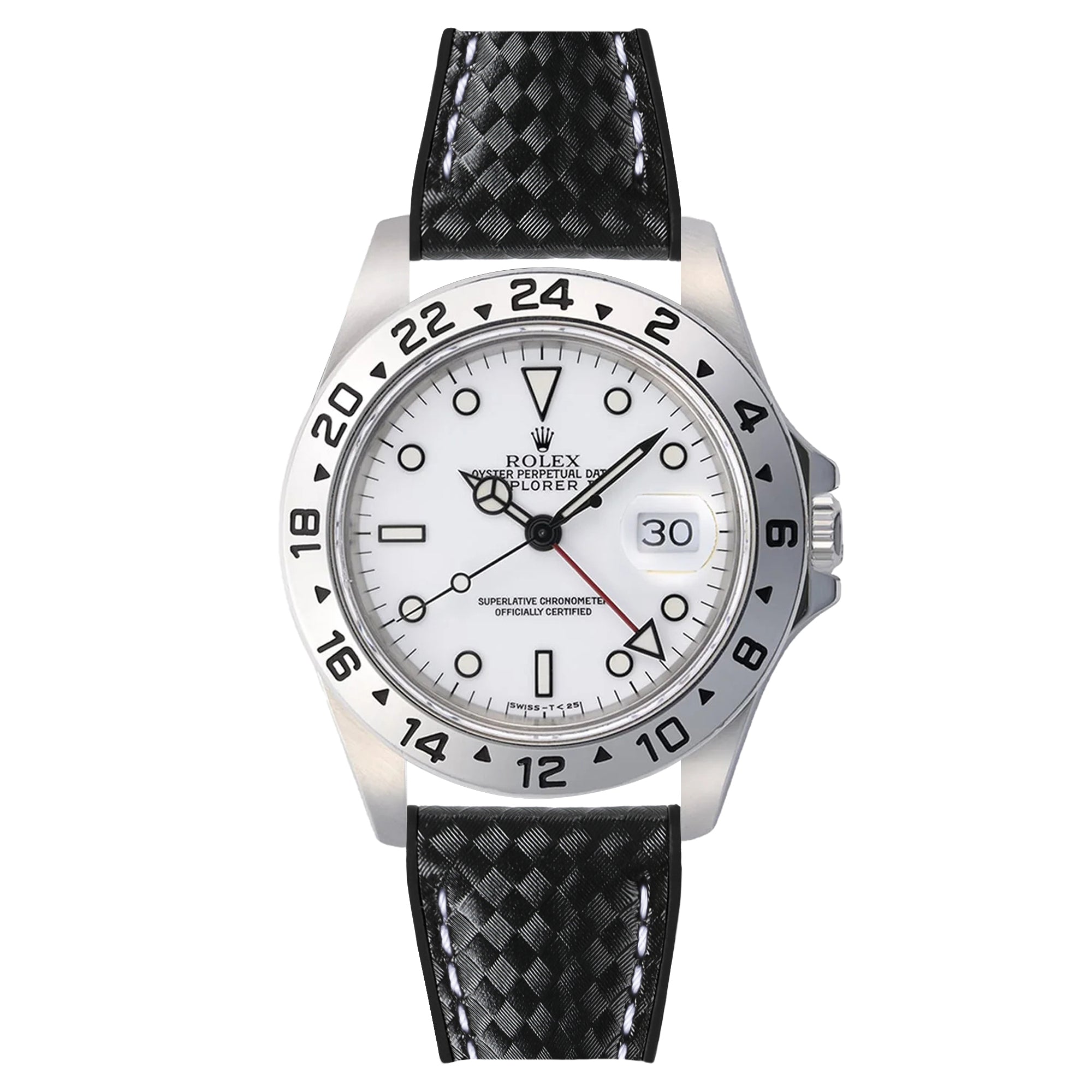 Ezra Leather Rubber Performance Hybrid Strap for Rolex Explorer II ...