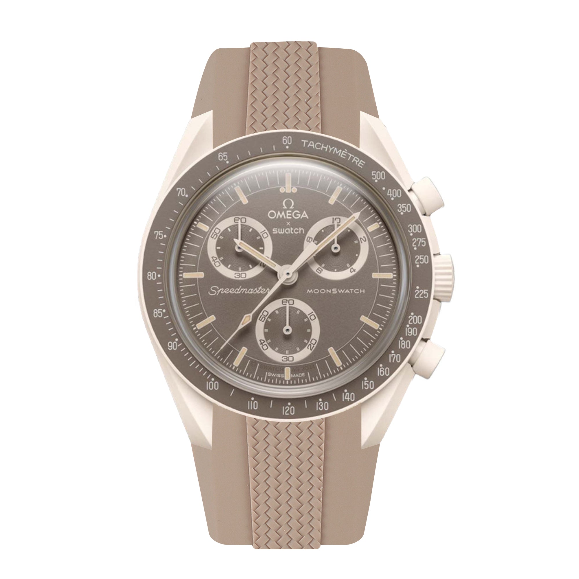 Weave Curved End Rubber Strap for Omega x Swatch Moonswatch - Mission ...