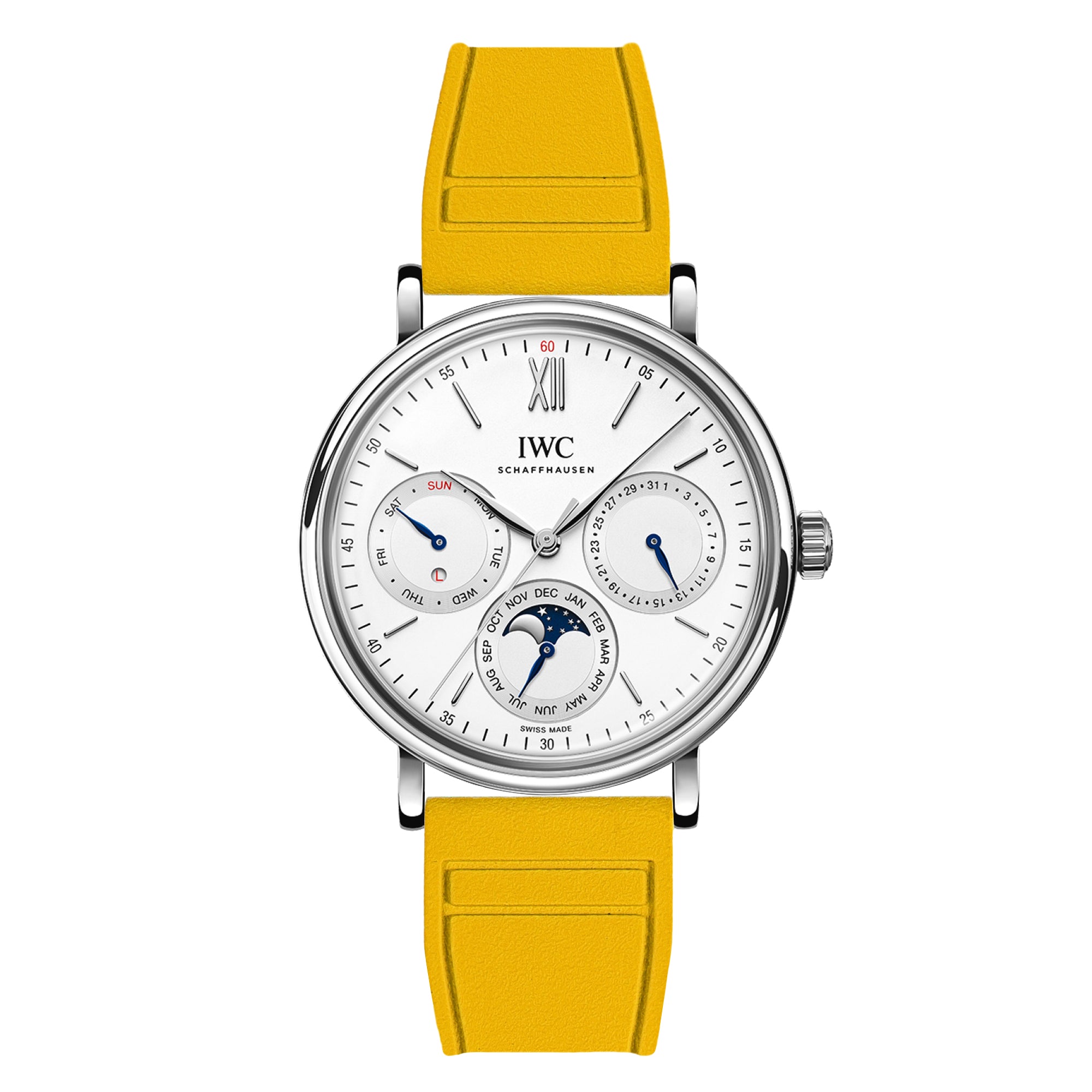 Skyward FKM Rubber Strap for IWC Portugieser - Quick Release - Yellow ...