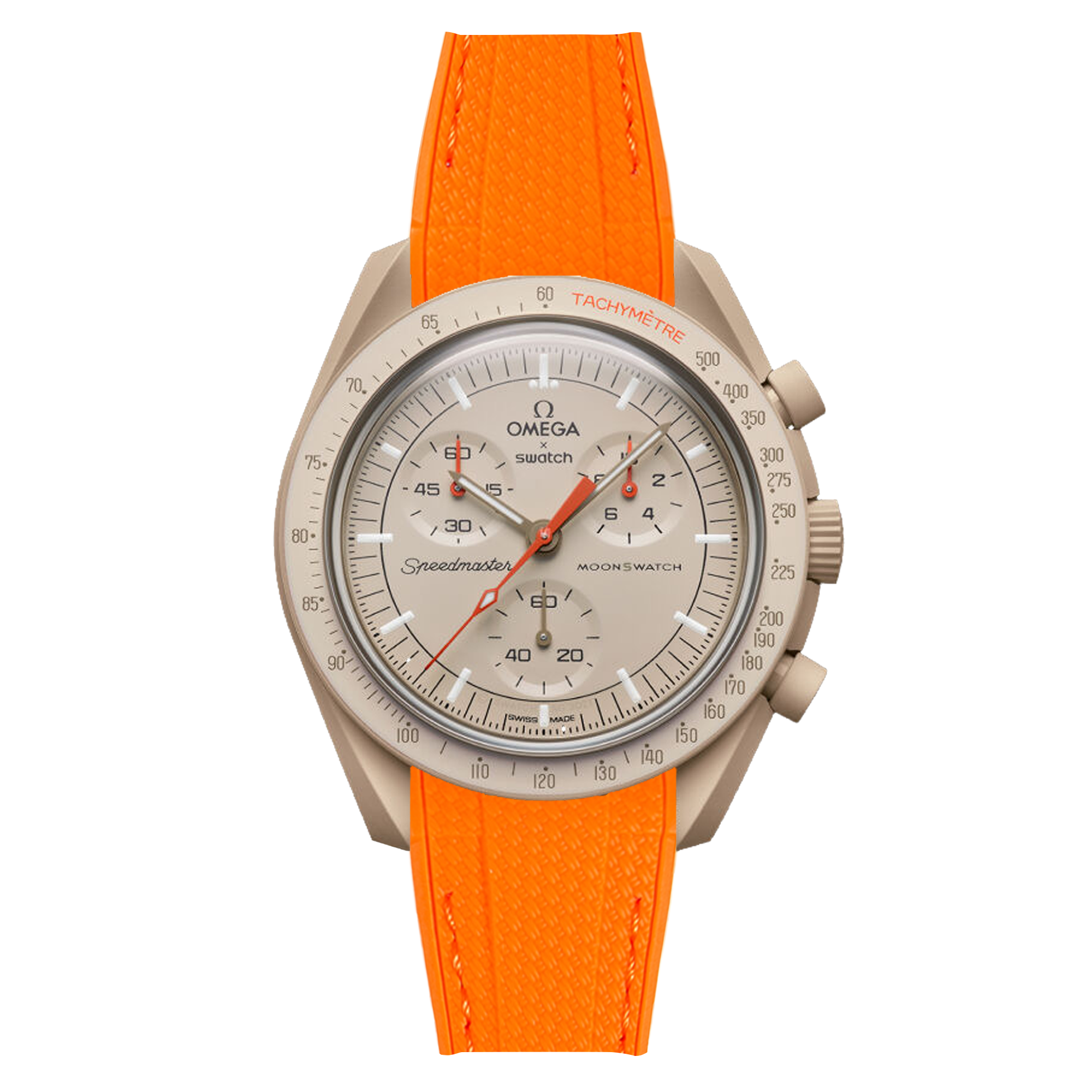 Textured Curved End Rubber Strap for Omega x Swatch Moonswatch ...
