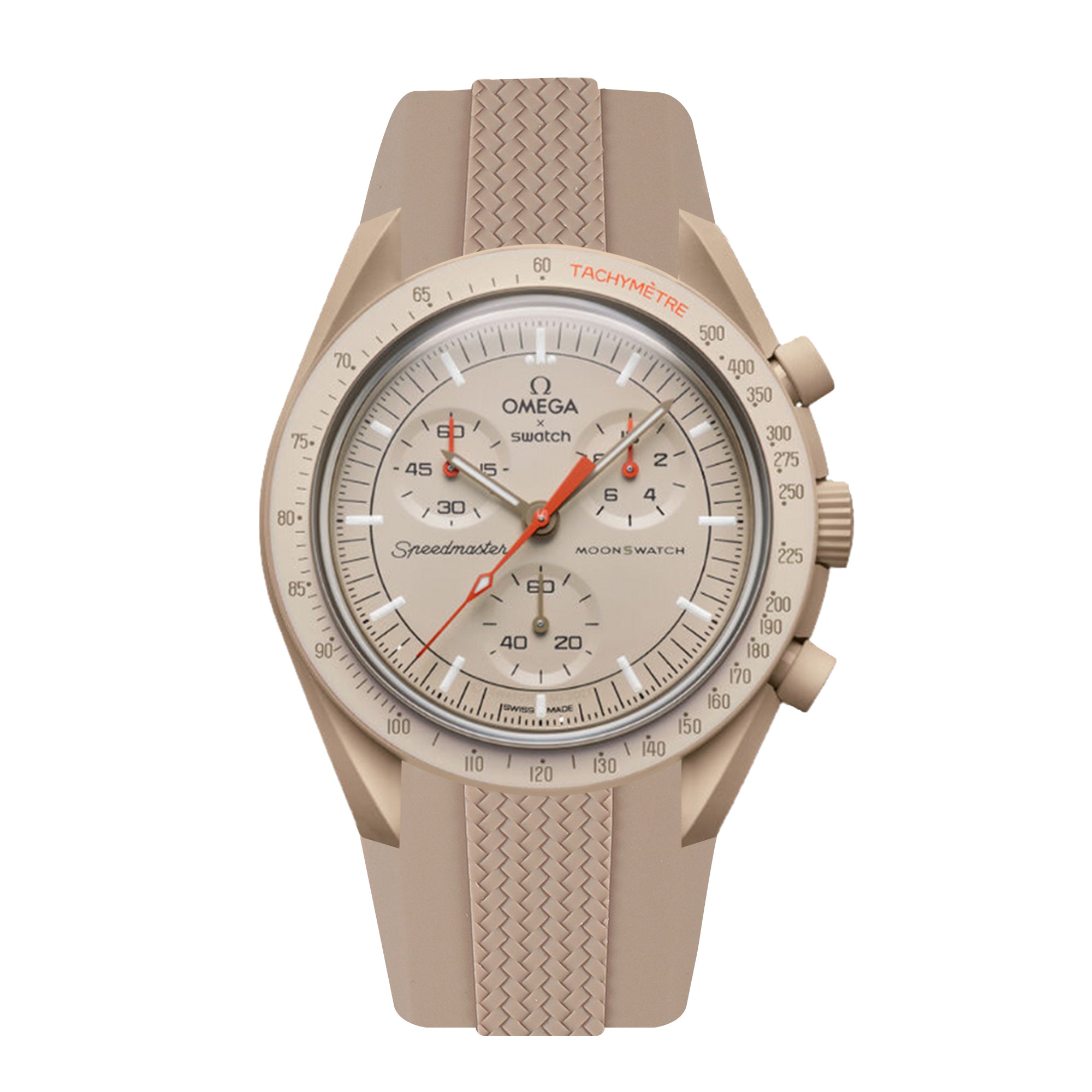 Weave Curved End Rubber Strap for Omega x Swatch Moonswatch - Mission ...