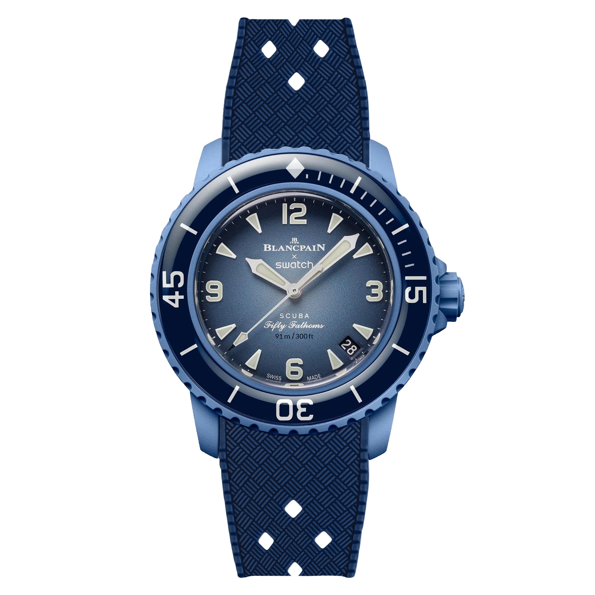 Rubber Strap for Blancpain X Swatch Atlantic Ocean - Navy (2415 ...