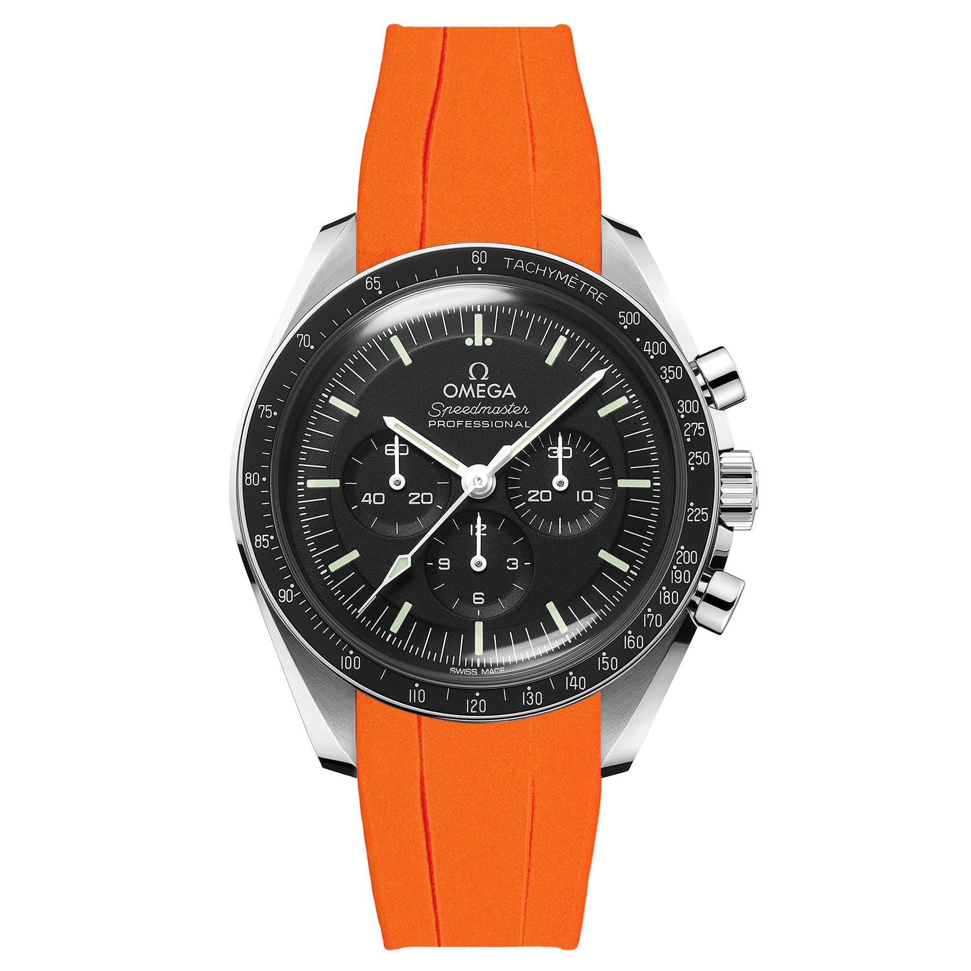 Orange Rubber Watch Band | Omega Speedmaster Moonwatch | 20mm