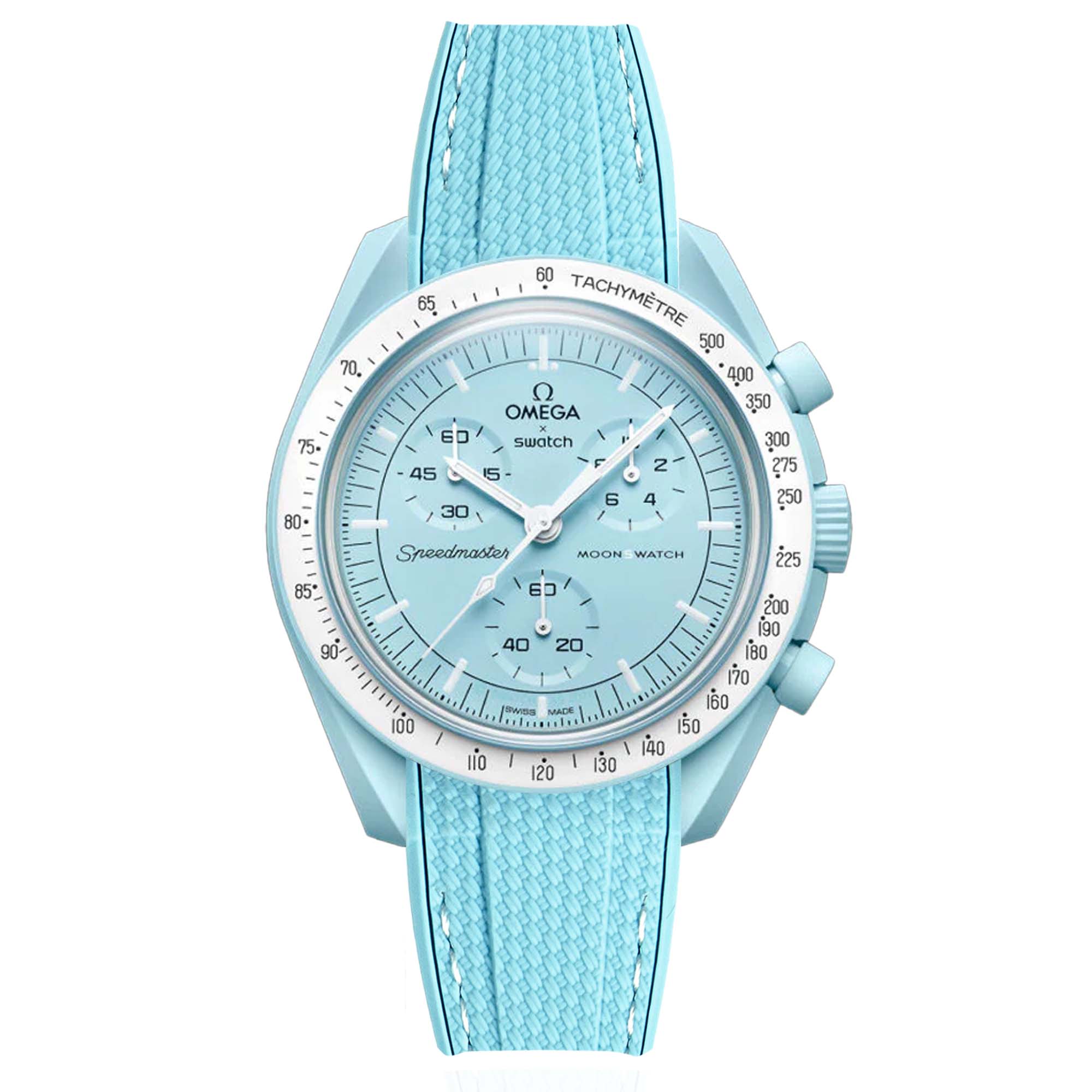 Tiffany Blue Rubber Watch Straps for Omega x Swatch Moonswatch Mission ...