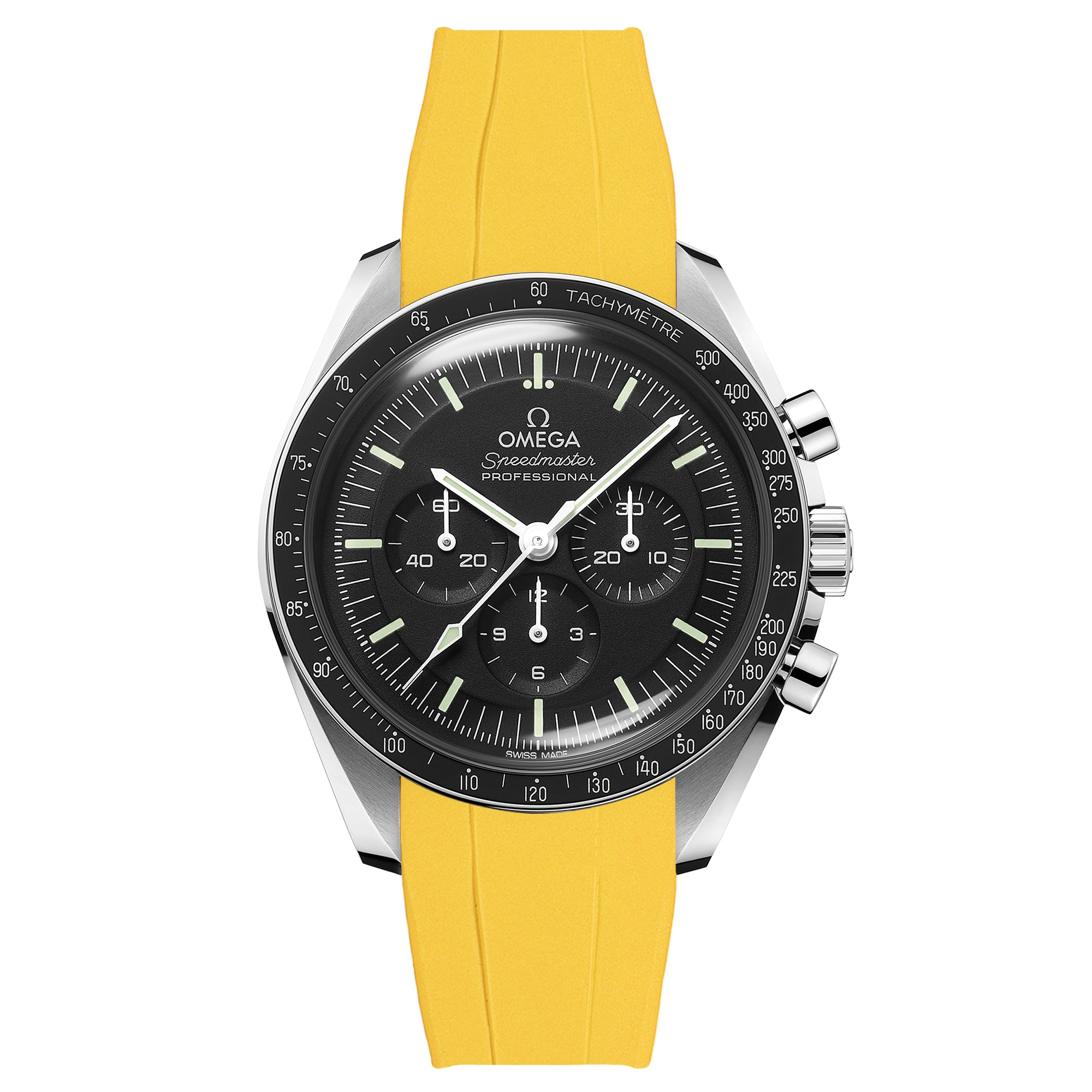 Pale Yellow Rubber Watch Strap for Omega Speedmaster Moonwatch | 20mm