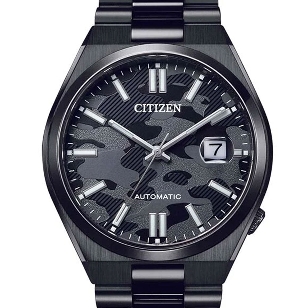 Citizen Tsuyosa NJ0155-87E Black Camouflage Mechanical Stainless Steel ...