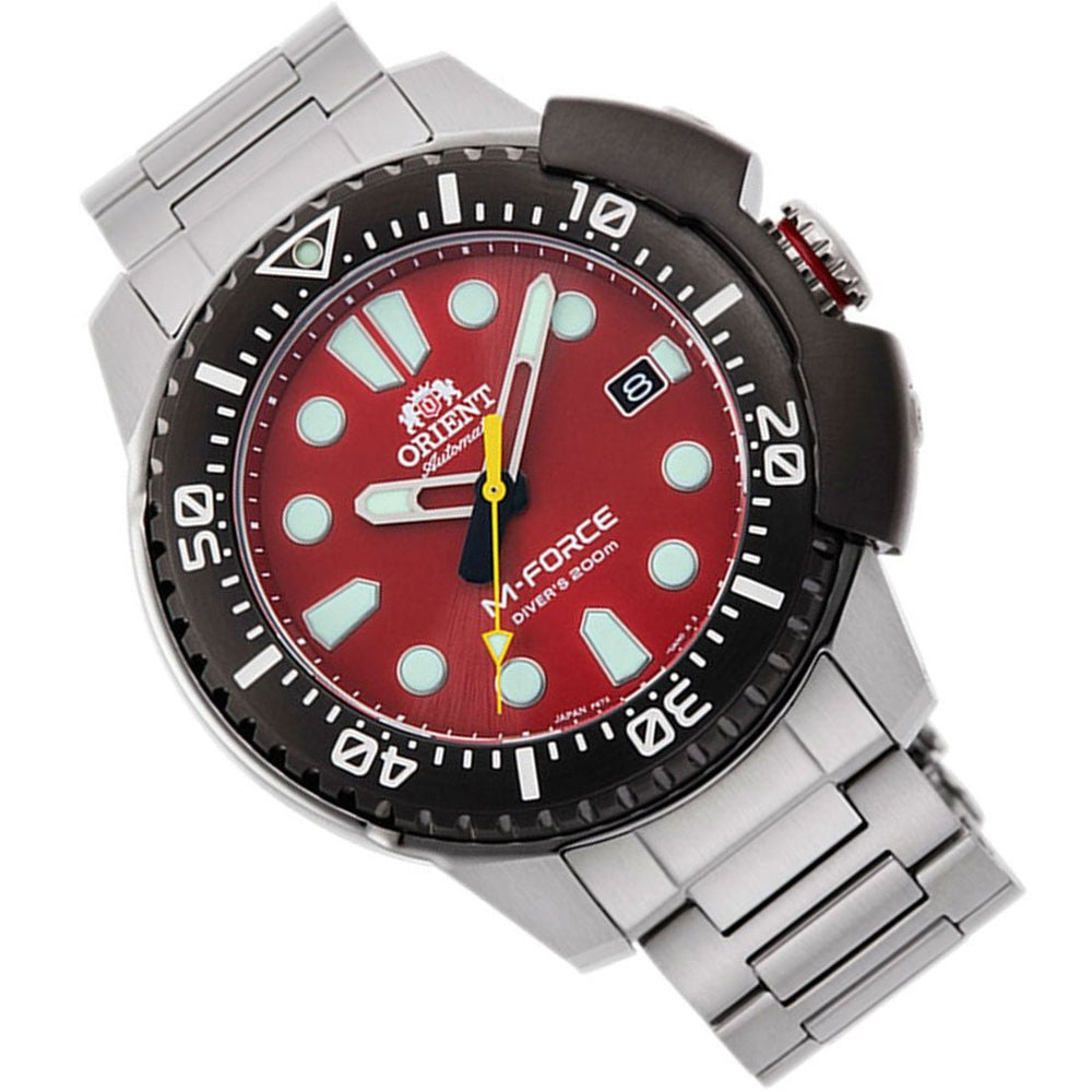Orient M-Force Red Dial RA-AC0L02R00B RA-AC0L02R Diving Stainless Steel ...