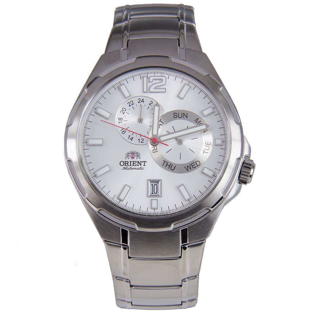 Orient Mechanical ET0L002W Silver Analog Sub Dial Stainless Steel Watch ...