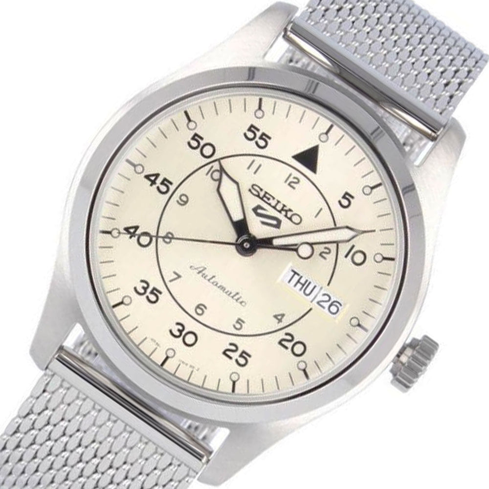 Seiko 5 Flieger SRPH21 SRPH21K1 SRPH21K Milanese Mesh Band Sports Watch ...