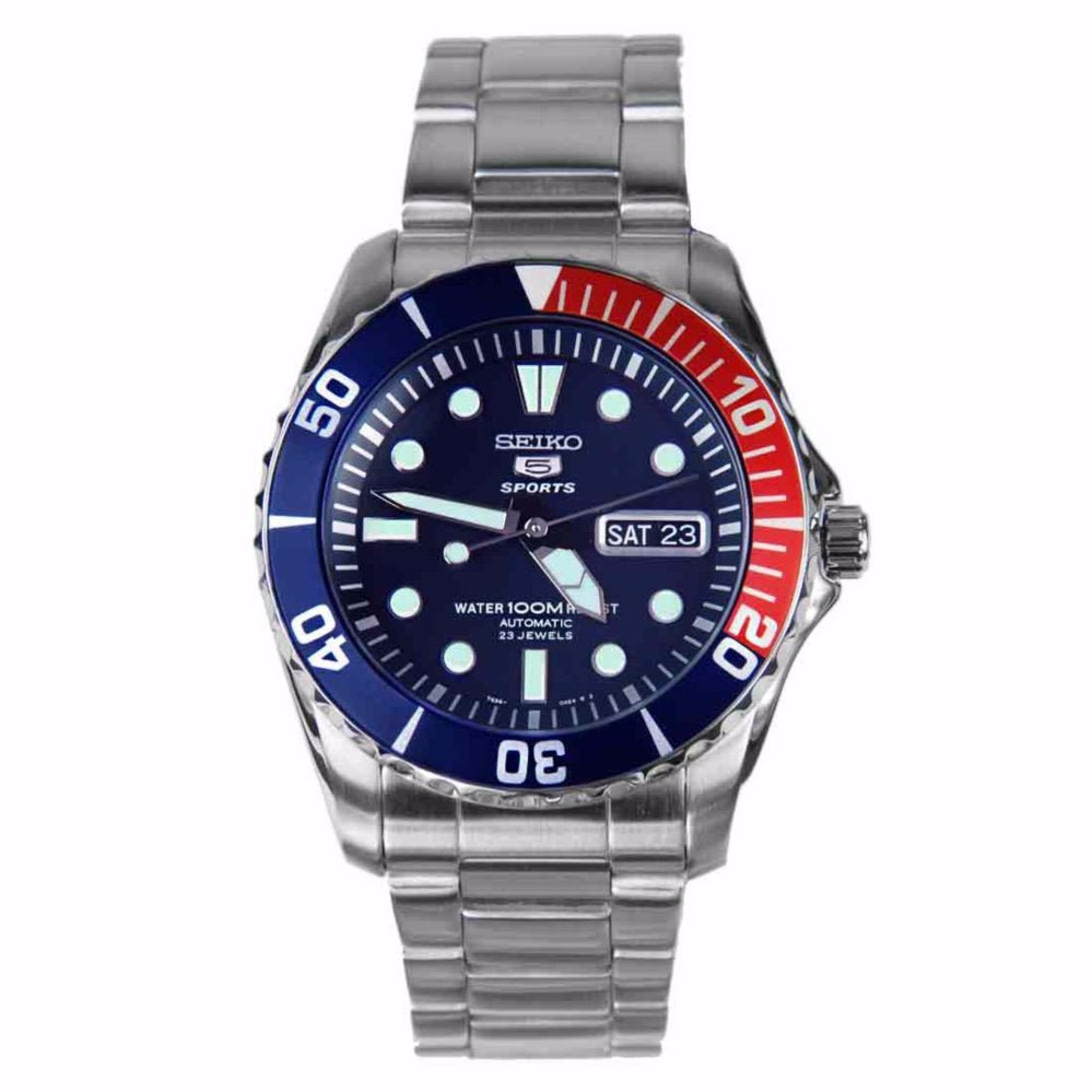 Seiko 5 SNZF15K1 SNZF15K SNZF15 Automatic Pepzi Bezel Divers Watch ...