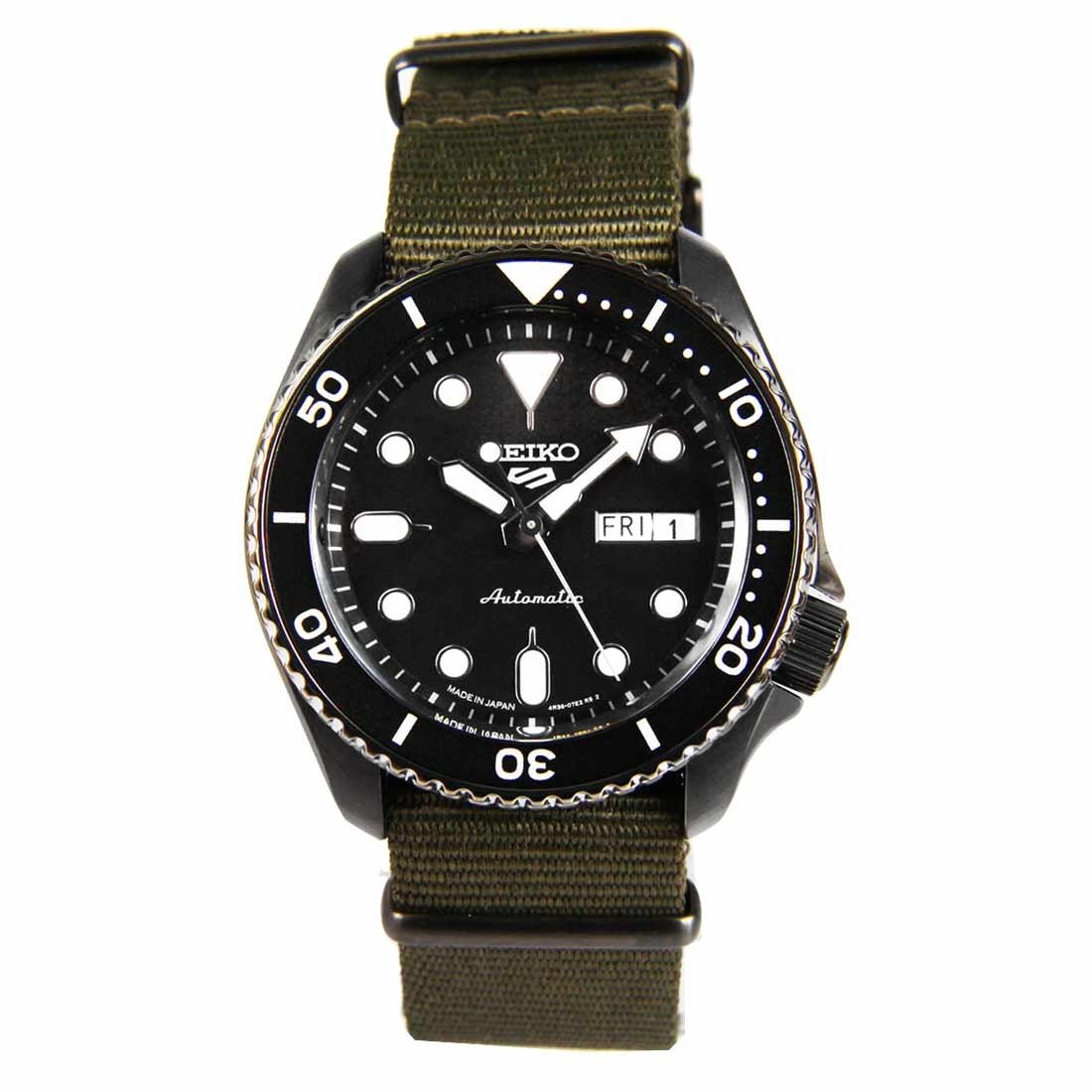 Seiko 5 Sports Nylon SBSA023 Automatic Analog Black Dial Watch ...