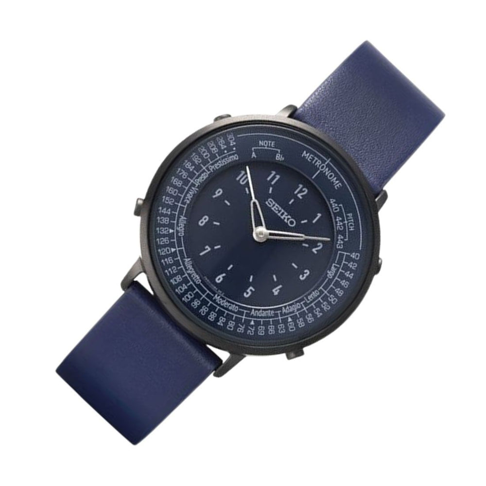 Seiko Metronome Blue Quartz SMW004A Leather Watch - StrapSeeker