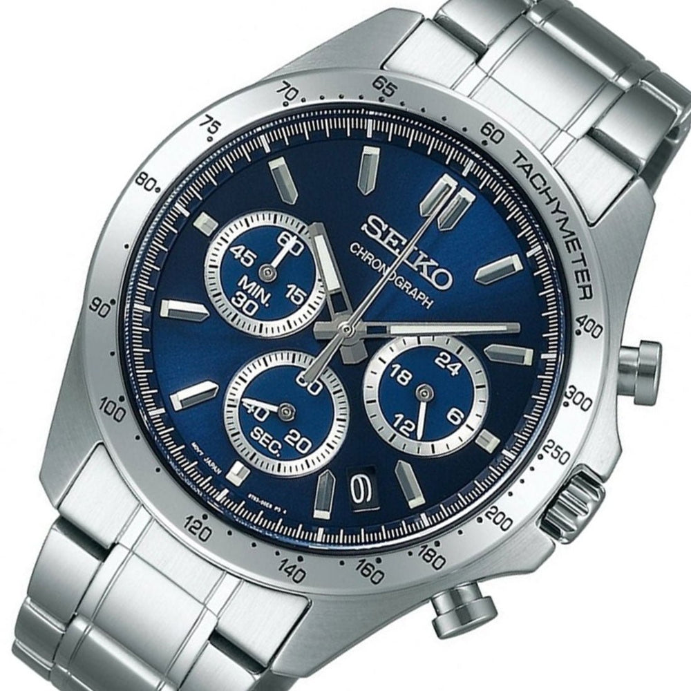 Seiko Spirit JDM Chronograph SBTR011 Blue Dial Quartz Mens Watch ...