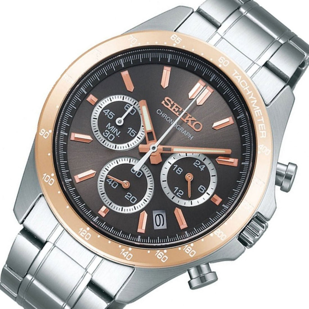 Seiko Spirit SBTR026 JDM Selection Brown Dial Chronograph Quartz ...