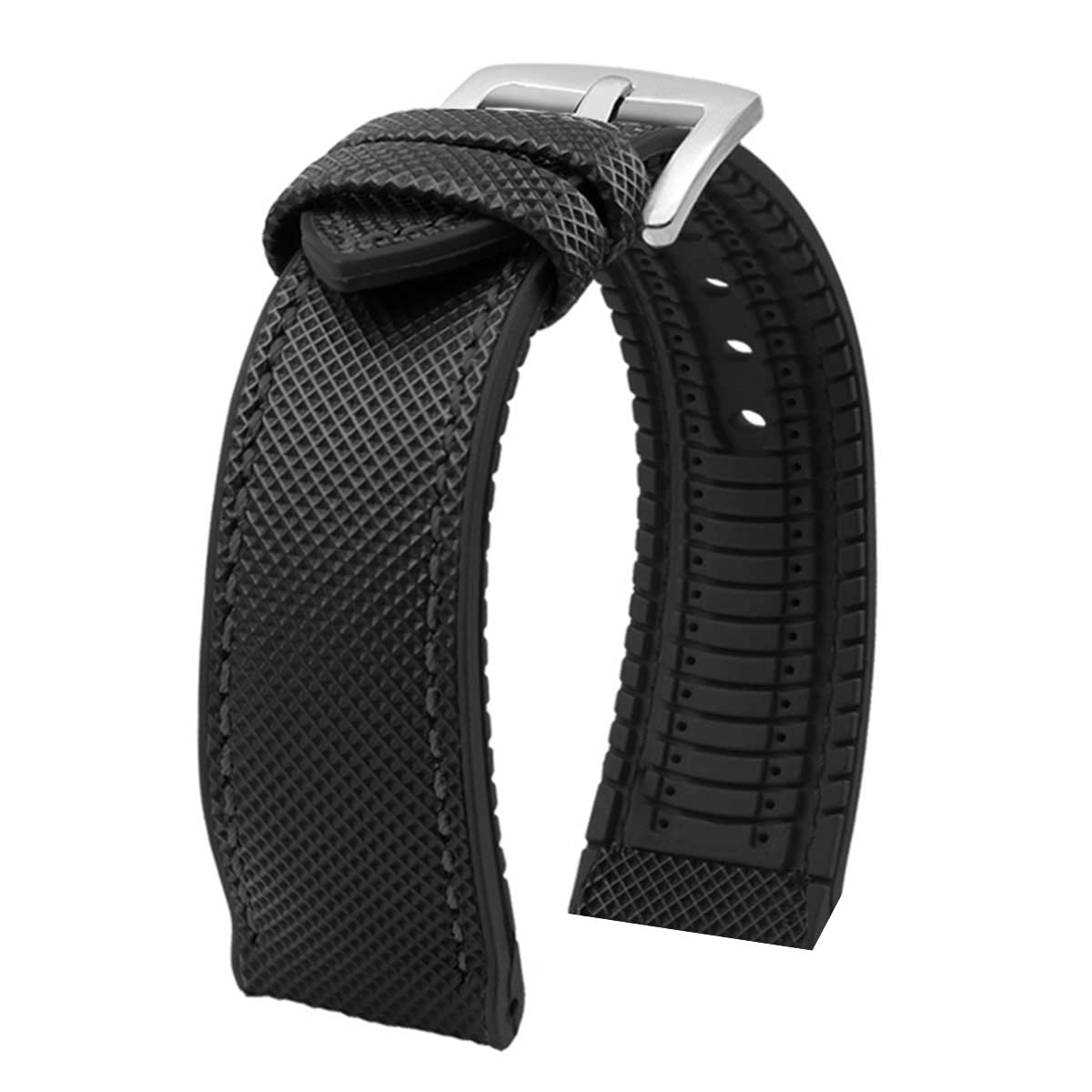 Theo Nylon & FKM Rubber Hybrid Performance Strap Black Nylon Black ...